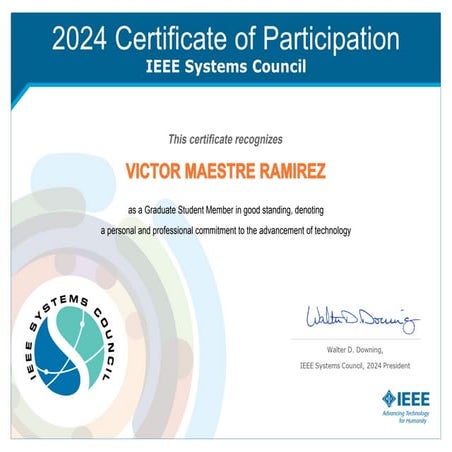 IEEE Systems Council 2024 Member Certificate | PDF