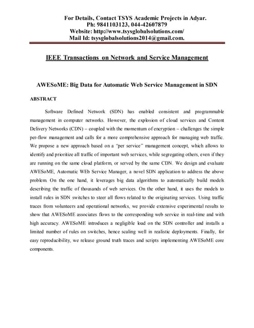 Ieee Transactions On 2018 Network And Service Management Pdf