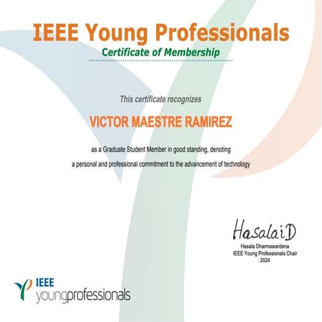 IEEE Young Professionals - Certificate of Membership - 2024 | PPT