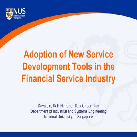 Adoption of New Service Development Tools in the Financial Service ...