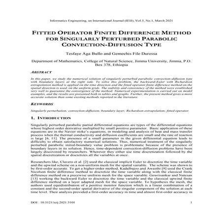 Fitted Operator Finite Difference Method For Singularly Perturbed