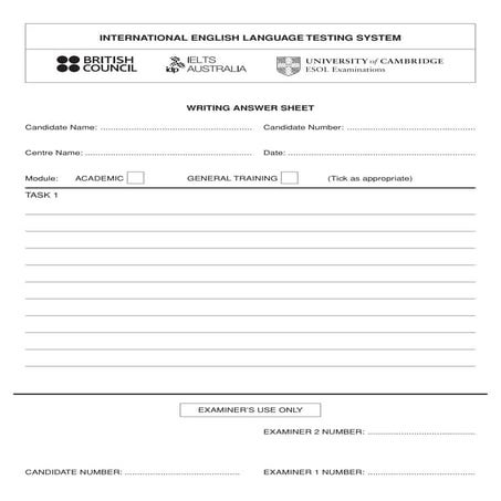 Ielts expert writinganswersheet | PDF