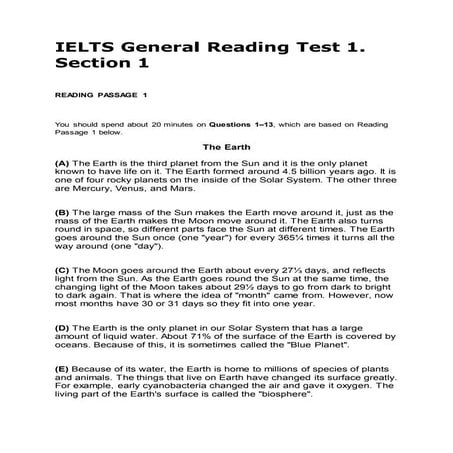 Ielts general reading test 1 | DOCX