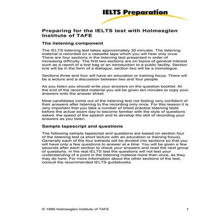 IELTS Listening Introduction (this slides give brief explanation) | PPT