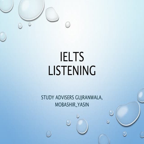 IELTS Listening Presentation | PPT