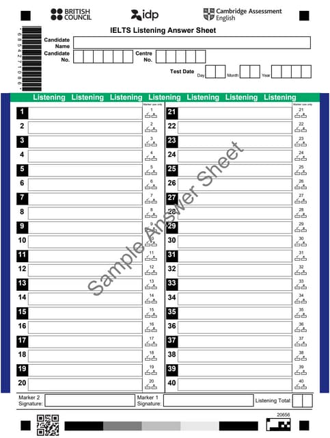Ielts reading answer sheet | PDF | Educational Assessment | Education