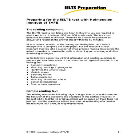 Ielts Reading | PDF