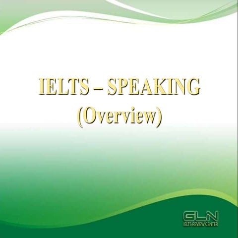 IELTS SPEAKING for students who want to learn more about the test. | PPT