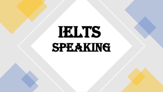 Ielts speaking test | PDF