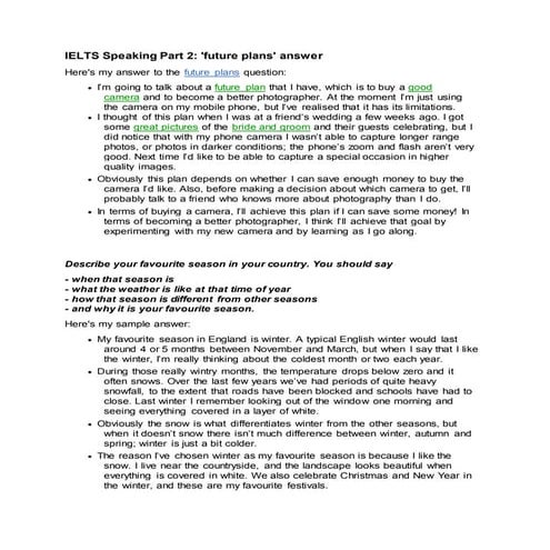 Ielts speaking part | DOCX