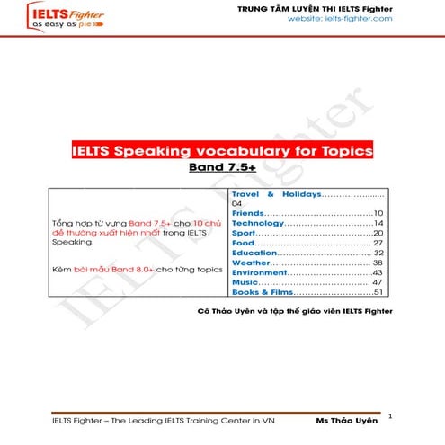 Ielts speaking vocabulary band 7.5+ | PDF