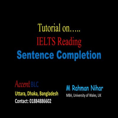 IELTS Reading Sentence completion | PPTX