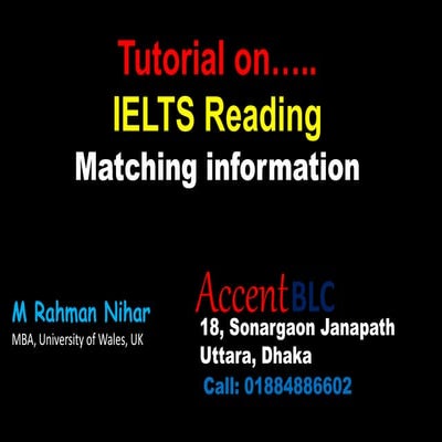 IELTS Reading Matching Information | PPTX