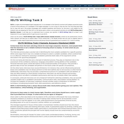 IELTS Writing Task 2 Preparation Guide – Tips, Word Count & Sample ...