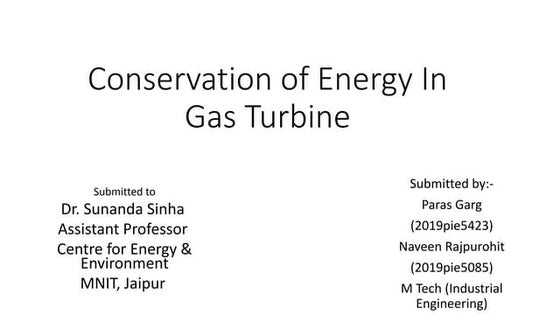 Gas turbine cycle (open and closed gas turbine cycle) | PPTX