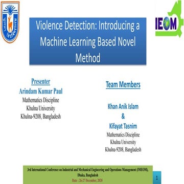 Violence Detection: Introducing a Machine Learning Based Novel Method ...