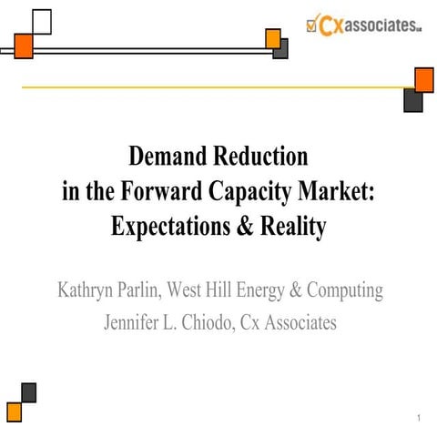 Demand Reduction in the Forward Capacity Market | PPTX