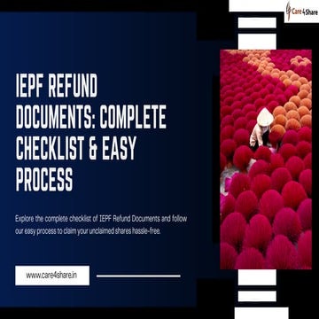 IEPF Refund Documents: Complete Checklist & Easy Process | PDF