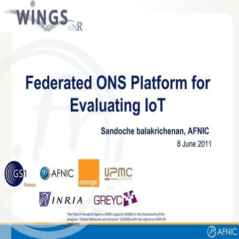 Federated ONS Platform for Evaluating IoT | PPT