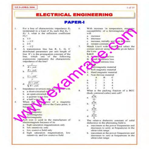 Ies electrical-engineering-paper-1-2006 | PDF