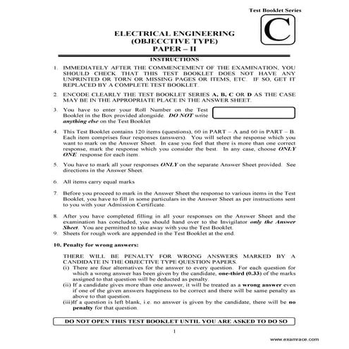Ies electrical-engineering-paper-ii-2012 | PDF