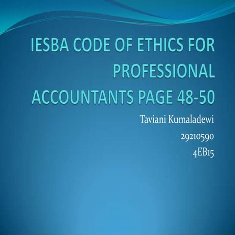 Iesba code of ethics for professional accountants page vina | PPT