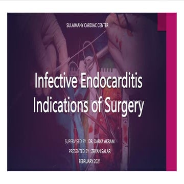 Infective Endocarditis - Indications of Surgery | PPTX