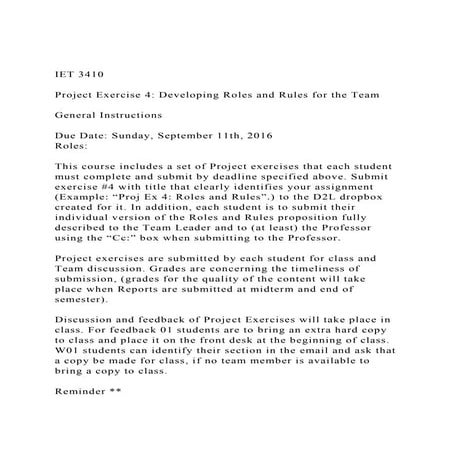 IET 3410 Project Exercise 4 Developing Roles and Rules for .docx