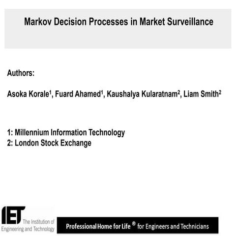 Markov Decision Processes in Market Surveillance | PPT