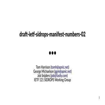 draft-ietf-121-sidrops-manifest-numbers-02 | PPT