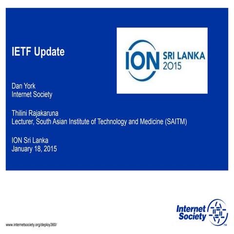 ION Sri Lanka - IETF Update | PPTX