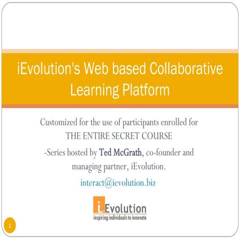 iEvolutions Web Based Collaborative Learning Platform | PPT | Internet | Computing