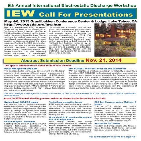 2015 IEW call for papers | PDF