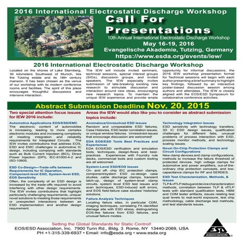 Call for Presentations IEW 2016 | PDF