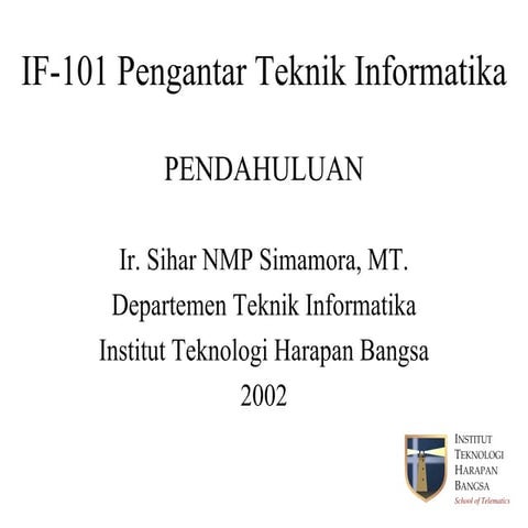 Introduction to Informatics Engineering | PPT