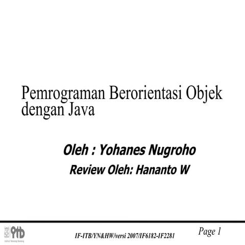 If2281 oop_java_1 | PDF