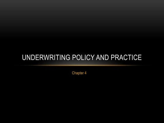 What is Underwriting? | PDF