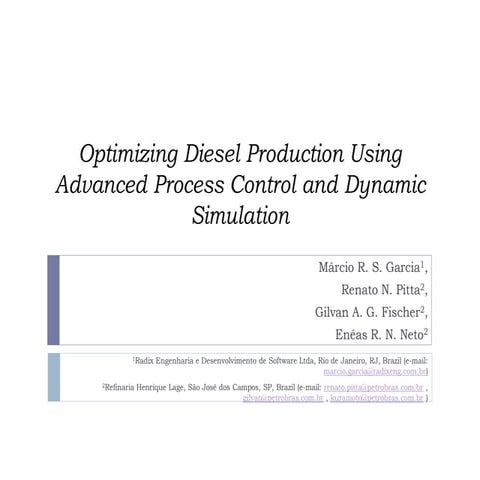 Optimizing Diesel Production Using Advanced Process Control and Dynamic ...