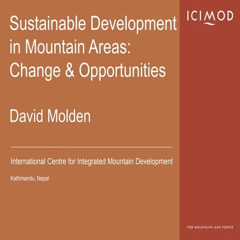 Sustainable Development in Mountain Areas: Changes and opportunities | PPTX
