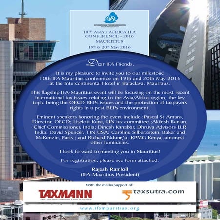 IFA TAX Conference Flyer 2016 | PDF