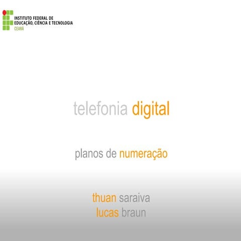 Telefonia Digital - Planos de Numeração | PPT