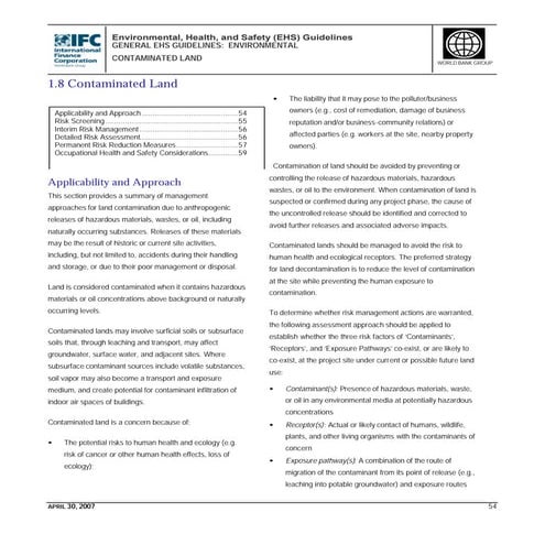 Ifc Guidelines Contaminated Land | PDF