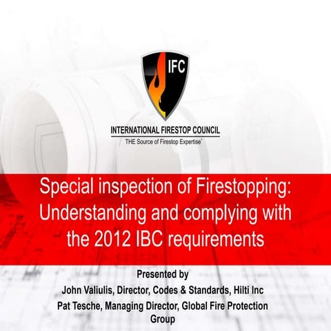 Special Inspection of Firestopping - IFC Webinar 2014 | PPTX