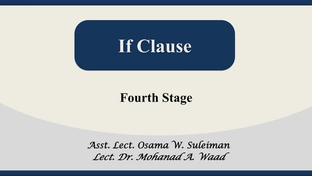 If Clause 4 Types Pdf