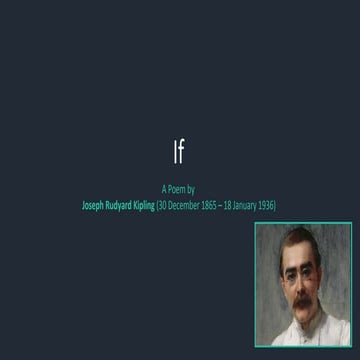 IF by Rudyard Kipling- Detailed Summary and Analysis | PPT
