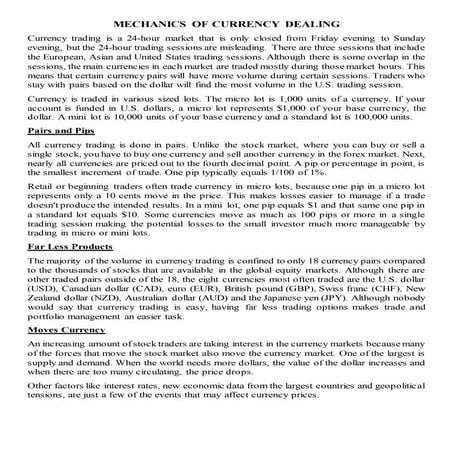 foriegn exchange, exchange rate quotation | DOCX