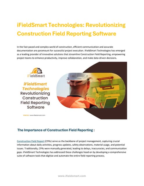 Construction Field Report Software The Digital Backbone of Modern ...
