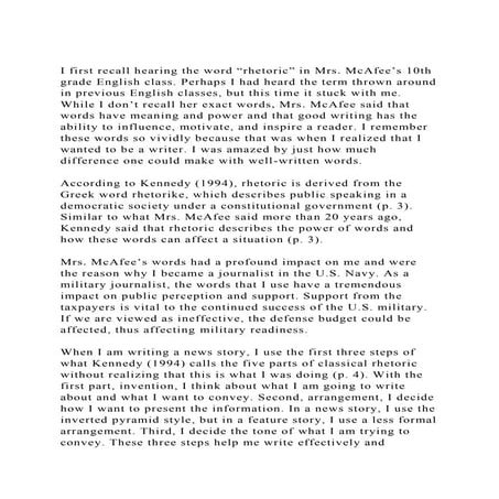 I first recall hearing the word rhetoric” in Mrs. McAfee’s 10th g.docx