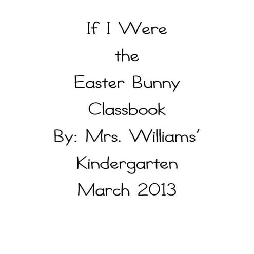 Easter Bunny Class Book | PDF