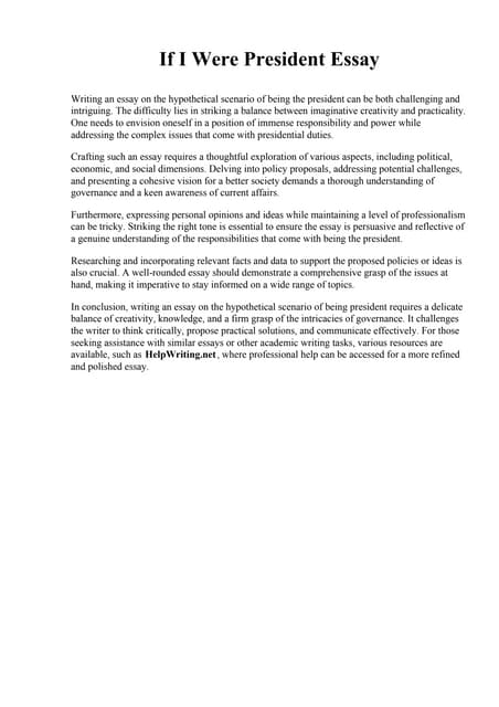 Essay On President | PDF | Politics